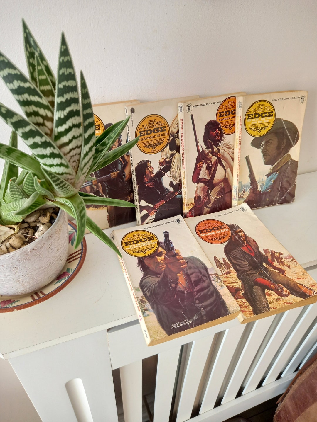 Six Vintage Cowboy Books. Edge Western Hero. George G. Gilman - Etsy