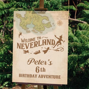 Neverland Birthday Welcome Sign, Peter Pan Birthday, Never Grow Up ...
