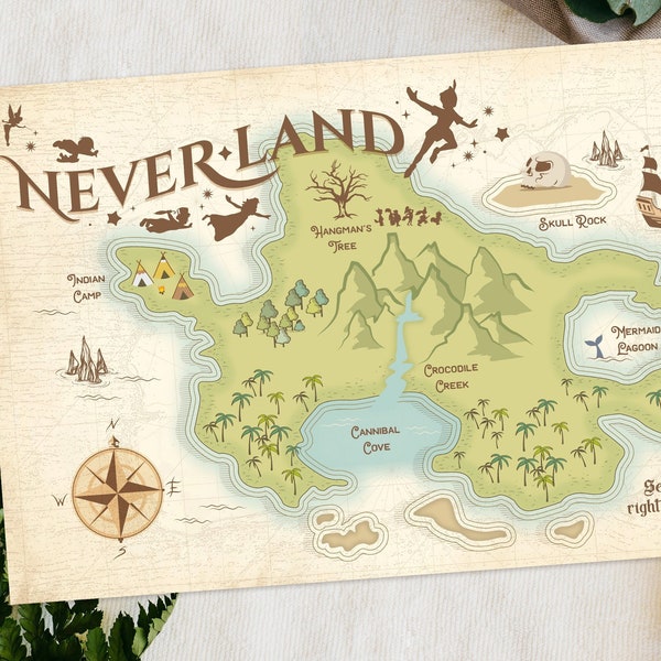 Never Neverland Map - Etsy UK