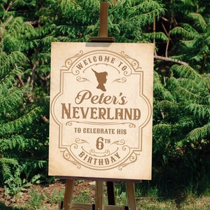 Neverland Birthday Welcome Sign, Peter Pan Birthday, Never Grow Up ...