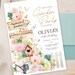 Blue Floral Birthday Party Invitation, Meadow Flowers, Woman's Birthday ...