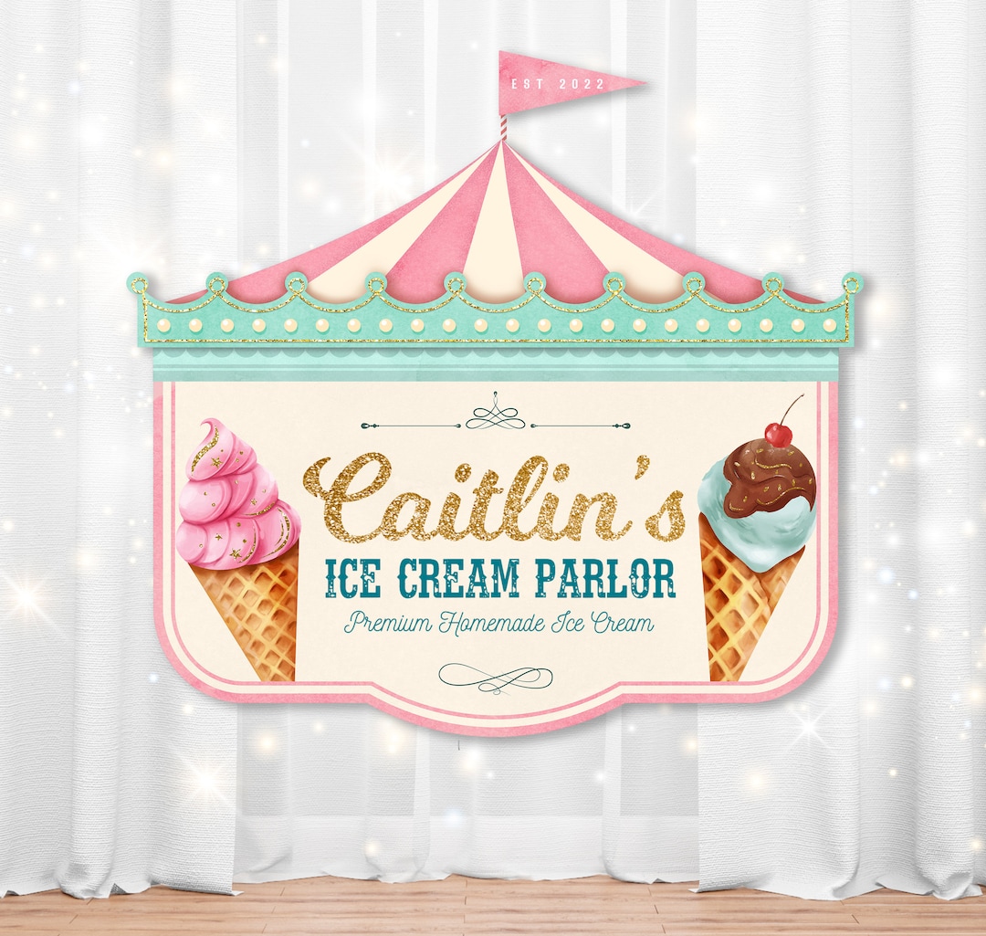 Ice Cream Shop Sign, Perfect for Any Ice Cream Theme Birthday Party or ...