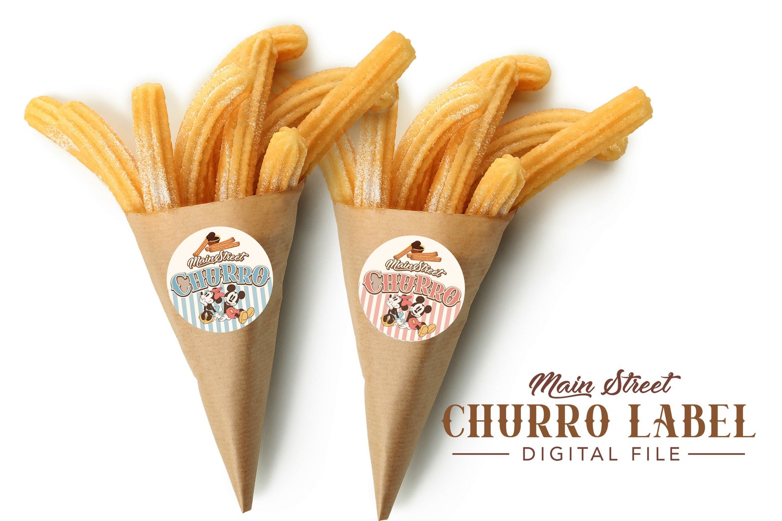 Printable Mickey & Minnie Churro Tags, Churro Toppers, Main Street ...