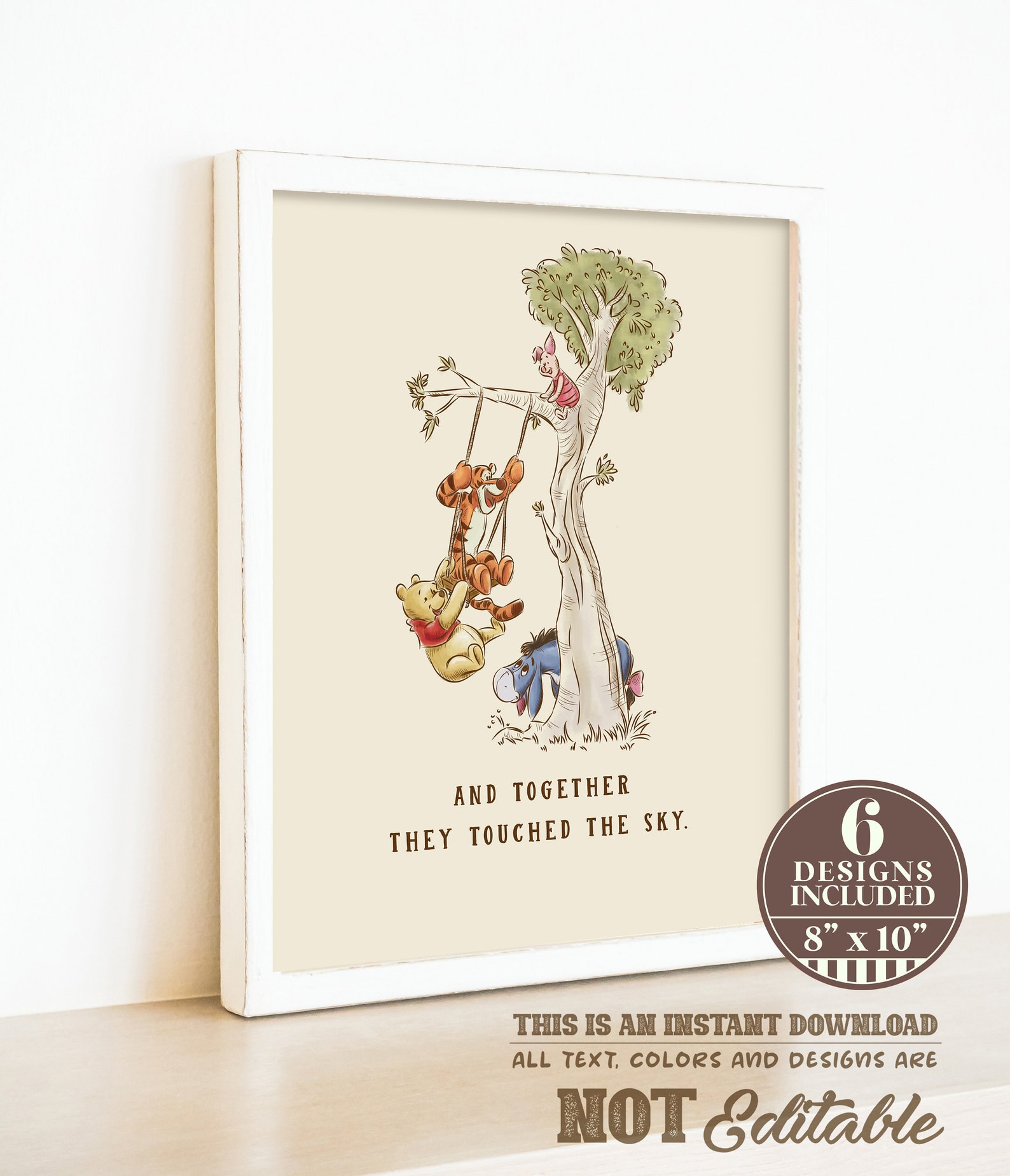Printable Winnie the Pooh Poster, Hundred Acre Wood Party Decoration ...