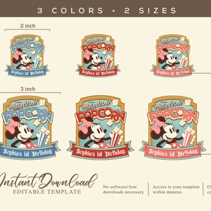 Minnie Popcorn Label, Main Street Popcorn, Minnie Birthday, Magical ...