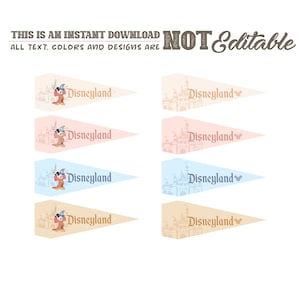 Printable Vintage Mickey Pennants, Disneyland Banners, Mickey Birthday ...