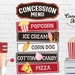 Printable Concession Menu, Snack Bar Menu, Movie Birthday, Movie Night ...