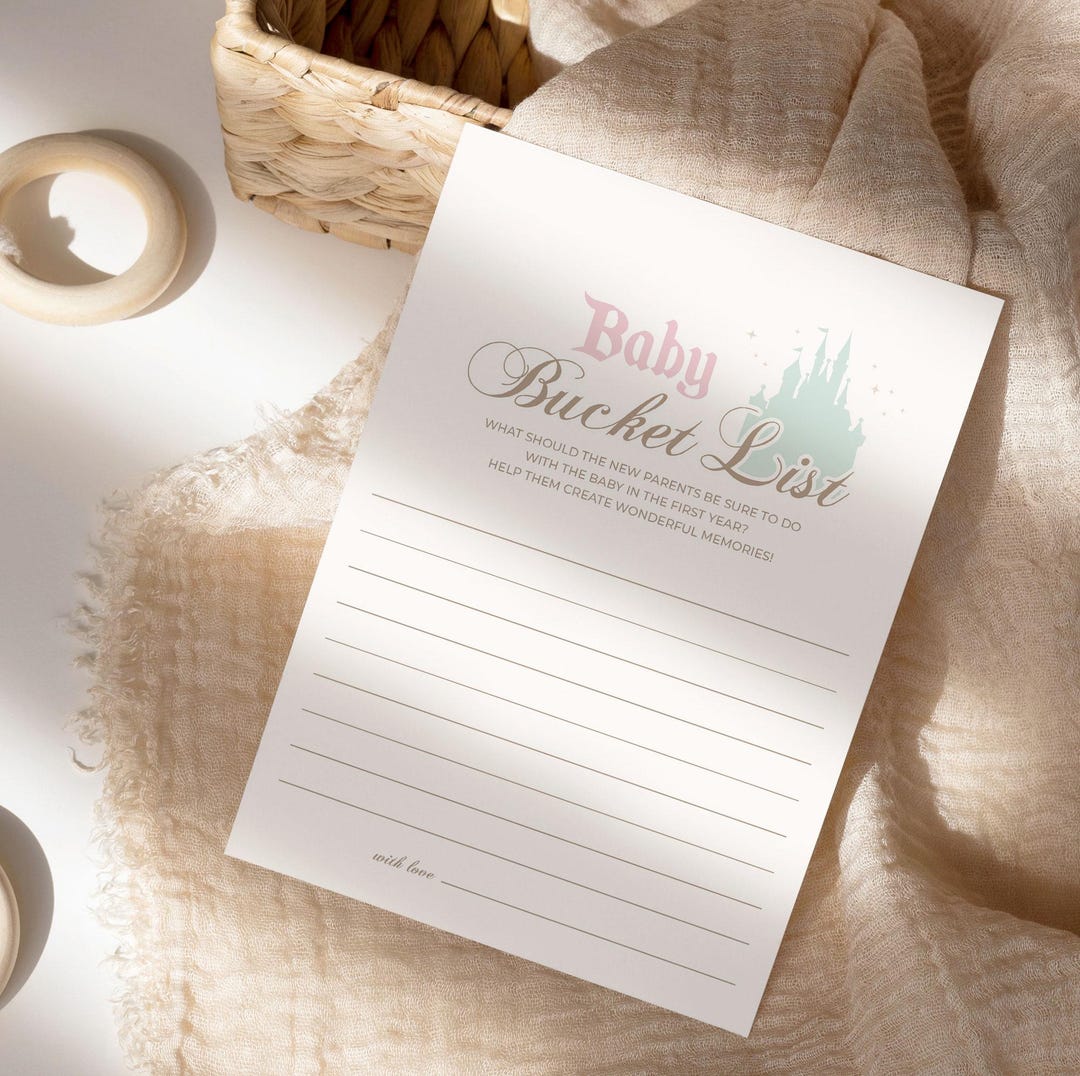 Printable Baby Bucket List, Babyland Baby Shower Games, Disneyland ...