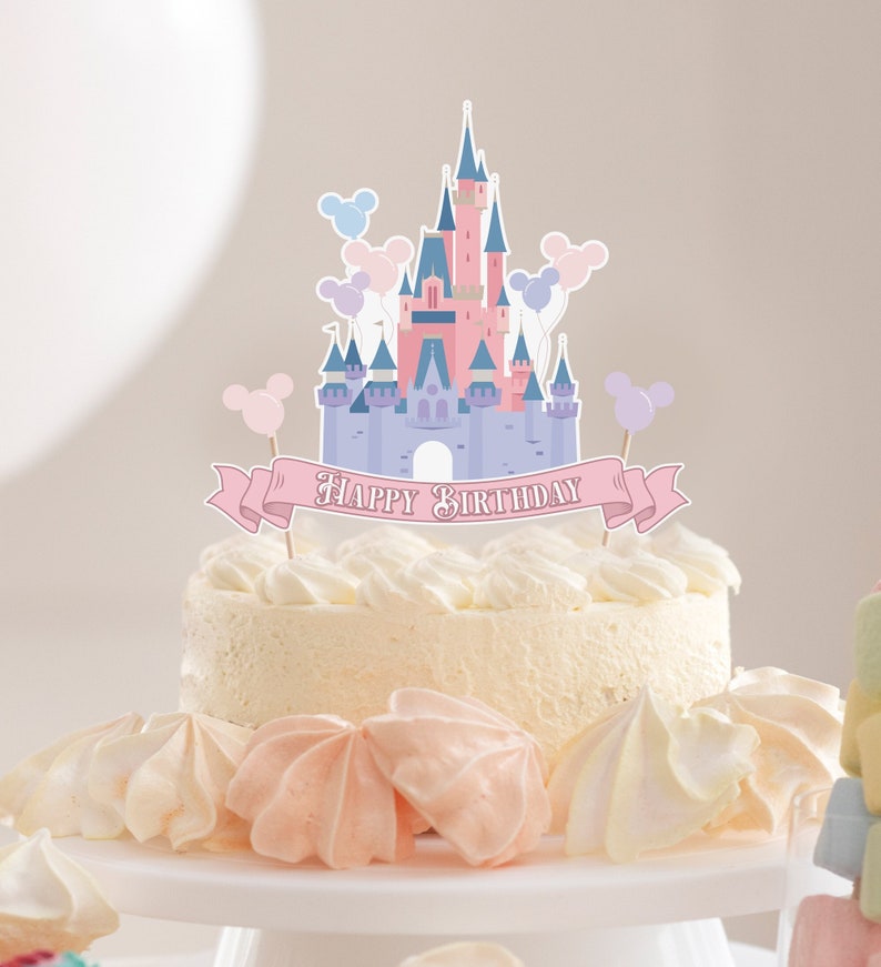 Printable Disneyland Birthday Cake Topper, Happiest Birthday on Earth ...