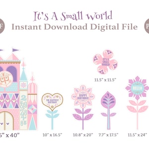 Printable It's A Small World Stand up Prop, It's A Small World Birthday ...