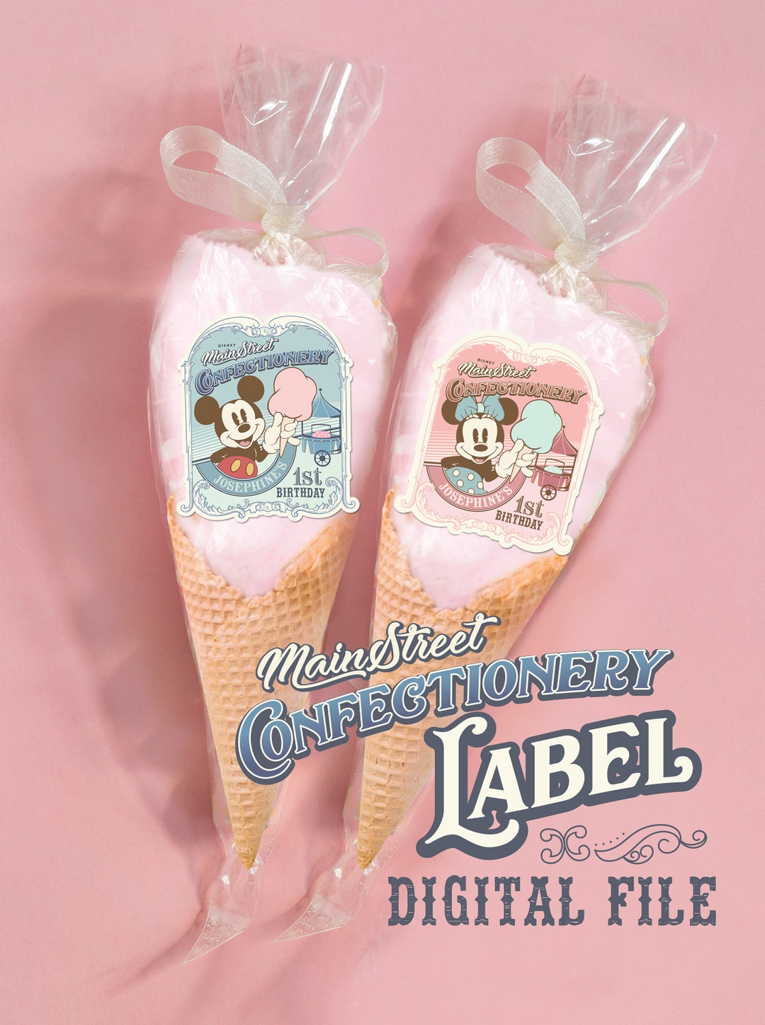 Mickey & Minnie Candy Label, Main Street Confectionery, Mickey Cotton ...