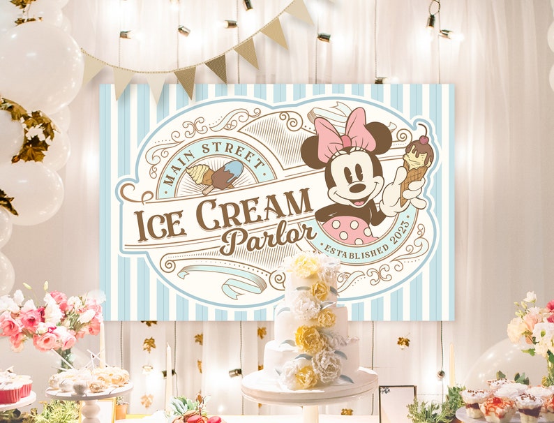 Printable Minnie Customize Ice Cream Menu, Mickey Birthday, Disneyland ...