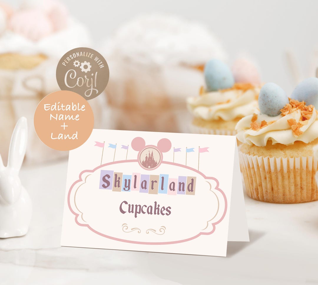 Printable Custom Name Disneyland Food Tent, Editable Happiest Birthday ...
