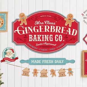 PRINTABLE Gingerbread Bakery Sign, Cookie Exchange Party Decoration ...