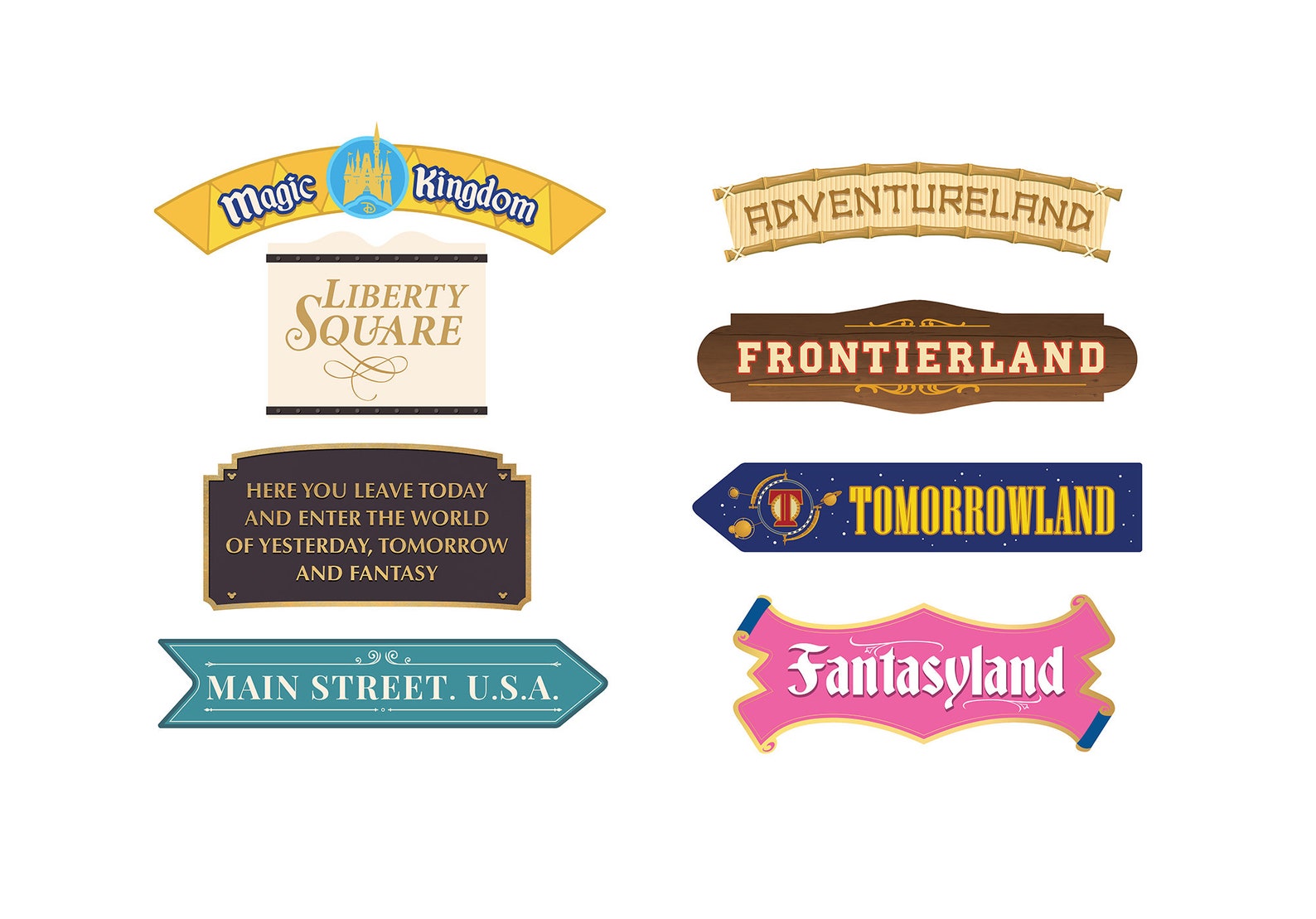 Magic Kingdom Party Directional Sign, Disney World Birthday, Princess ...