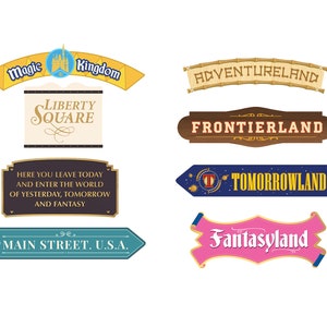 Magic Kingdom Party Directional Sign, Disney World Birthday, Princess ...