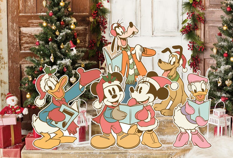 Printable Mickey Christmas Carol Cutout, Christmas Stand up Prop ...