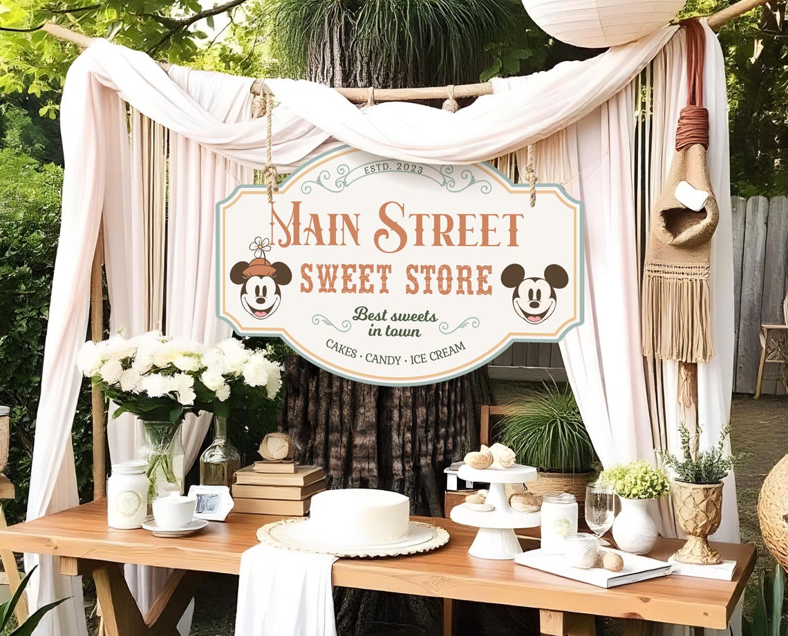 Printable Mickey & Minnie Sweet Store Sign, Main Street Candy Shop ...