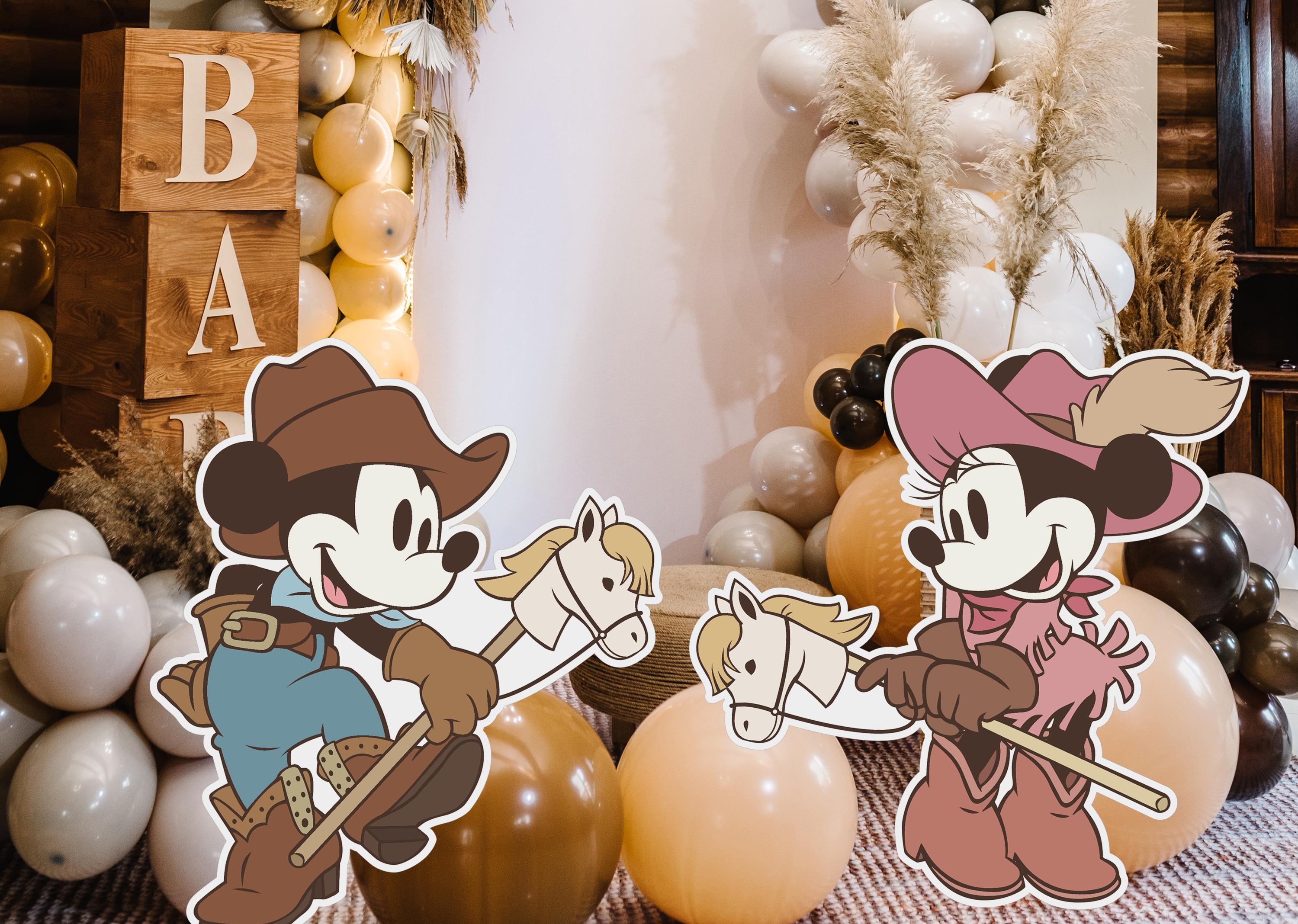 Printable Cowboy Mickey & Cowgirl Minnie Cutout, Rodeo Birthday Party ...