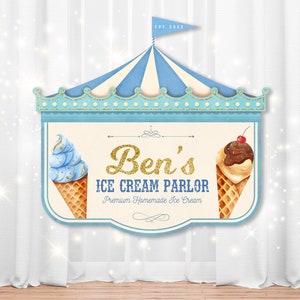 Printable Ice Cream Parlor Sticker, Ice Cream Tub Label, Digital File ...