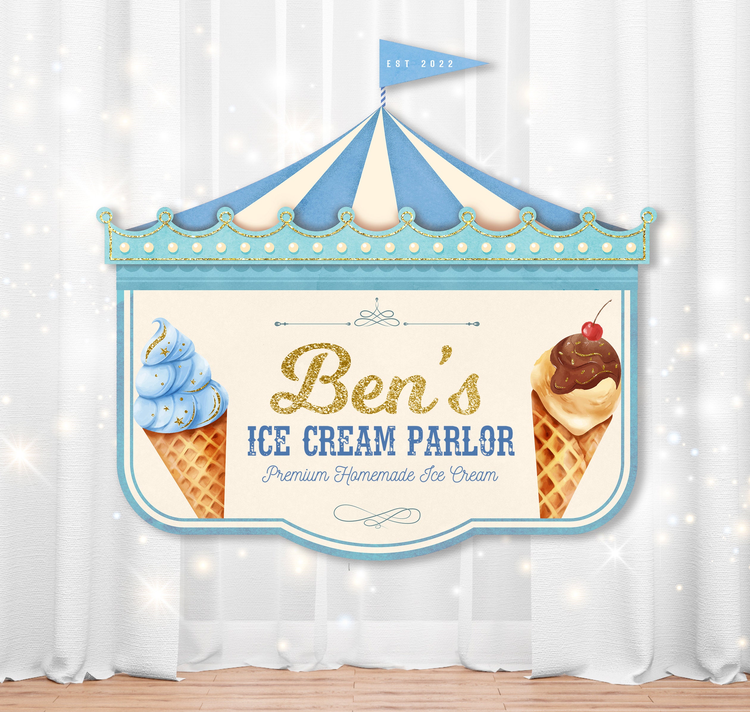 Printable Ice Cream Parlor Sticker Ice Cream Tub Label - Etsy