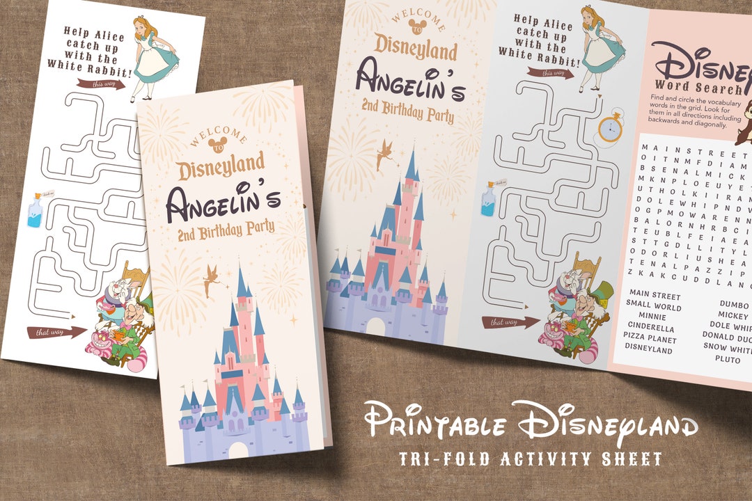 Printable Disneyland Activity Sheet, Disneyland Coloring Page, Kids ...