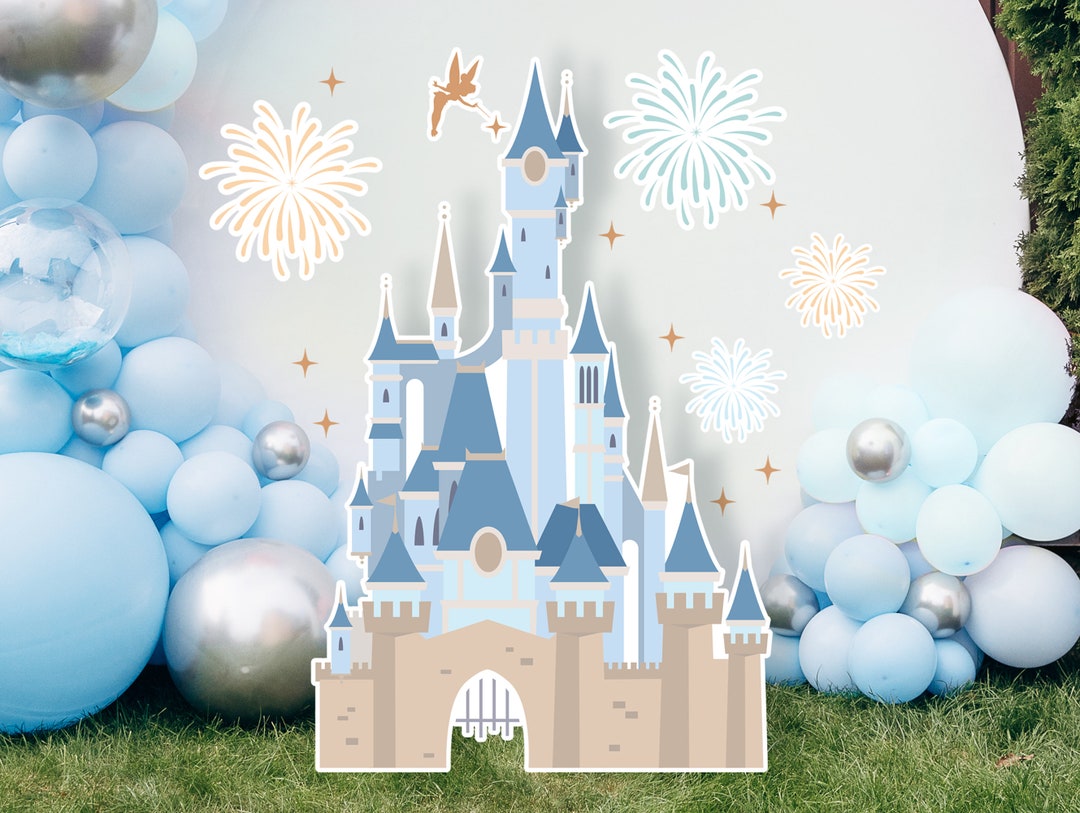 Printable Disney World Blue Castle Cutout, Disney World Baby Shower ...