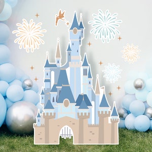 Printable Disney World Blue Castle Cutout, Disney World Baby Shower ...