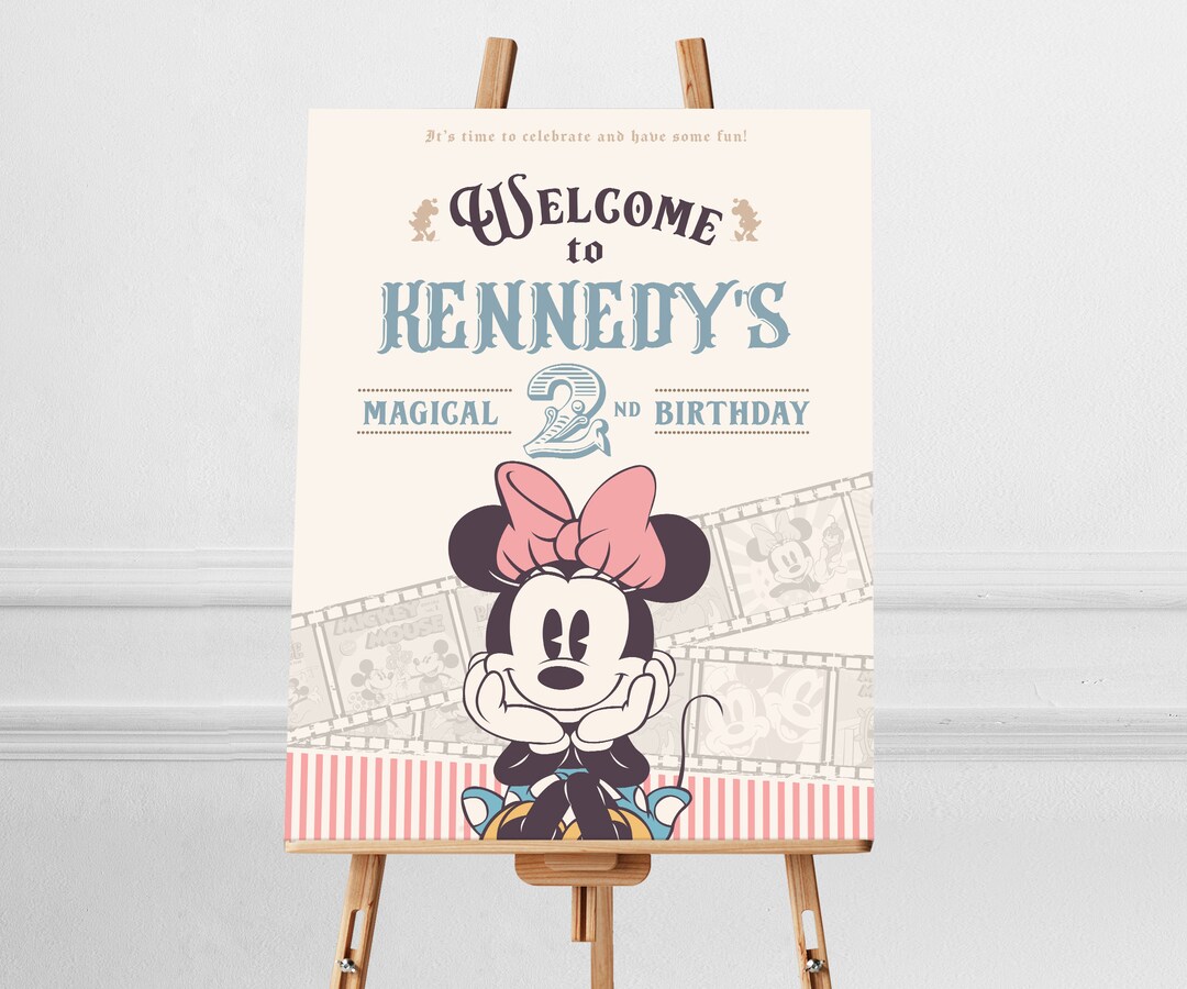 Printable Minnie Welcome Sign, Minnie Birthday Party Welcome Sign ...