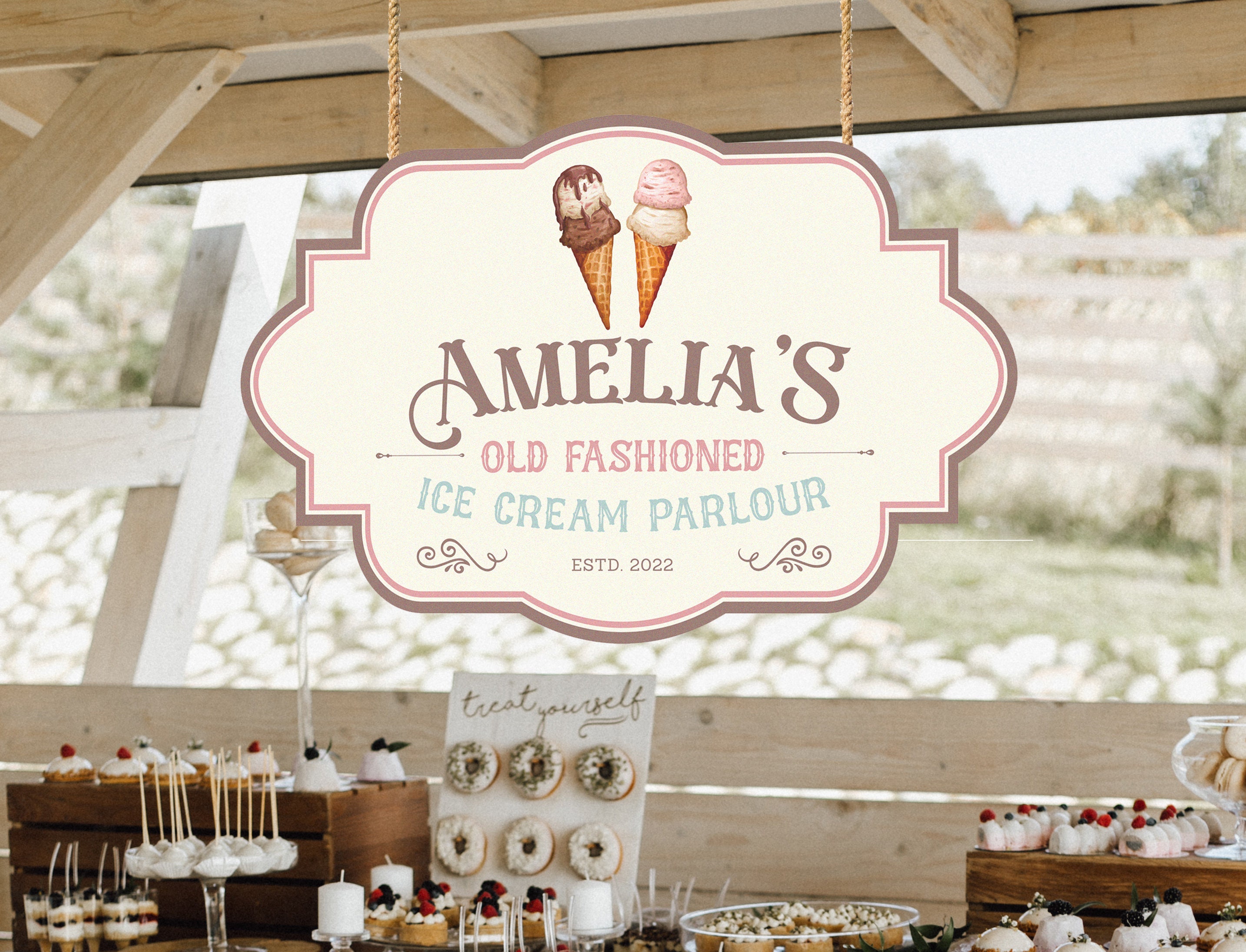 Letrero de heladería imprimible perfecto para cualquier - Etsy México