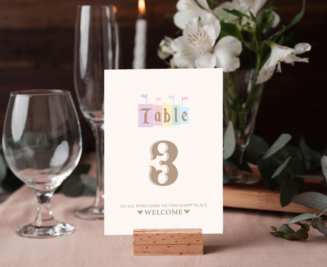 Disneyland Baby Shower Table Number Template, Wedding Table Number ...