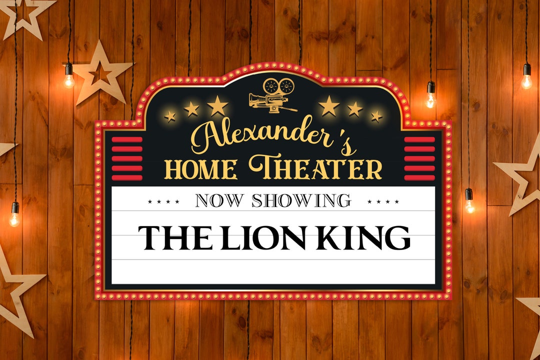 Printable Movie Night Birthday Party Sign, Hometheater Sign, Perfect ...