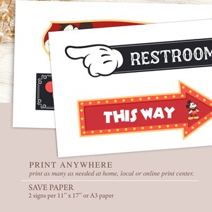 Mickey Movie Night Directional Sign, Mickey Birthday, Main Street ...