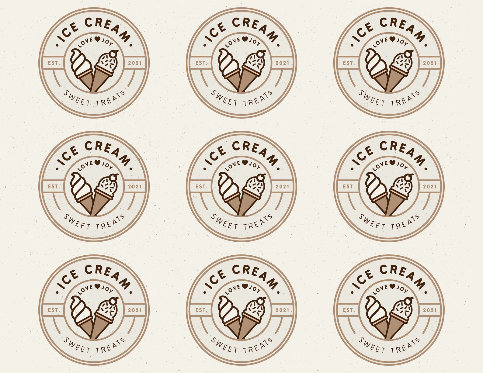 Ice Cream Label Ice Cream Sticker Digital File | Etsy