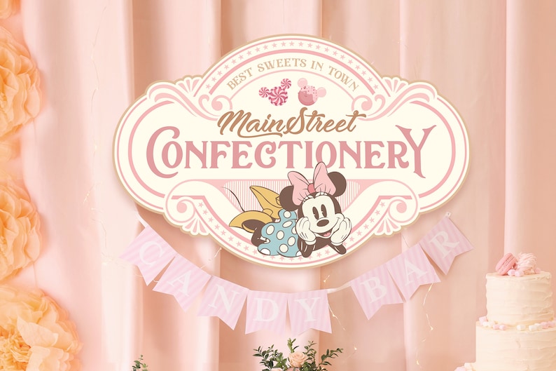 Minnie Confectionery Sign, Main Street Confectionery, Minnie Birthday ...