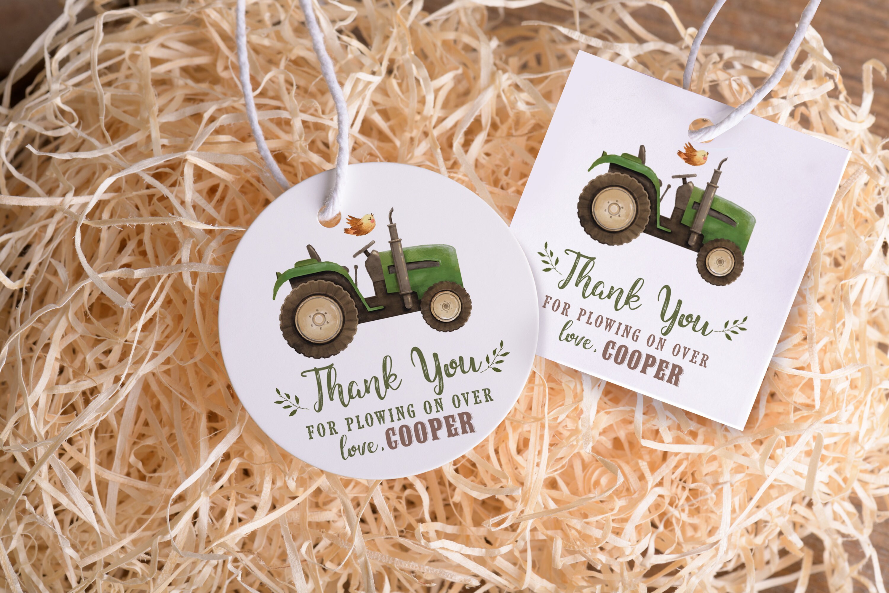 Tractor Thank You Tag, Tractor Tags, Farm Tags, Farm Favors, Tractor ...