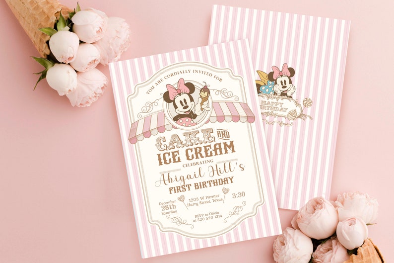 Printable Minnie Customize Ice Cream Menu Minnie Birthday - Etsy