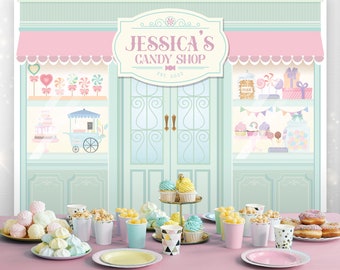 Editable Candy Shop Backdrop, Candy Theme Decor - Etsy