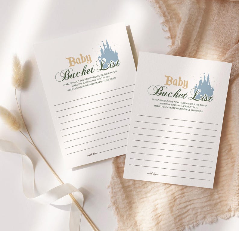 Printable Baby Bucket List, Babyland Baby Shower Games, Disneyland ...