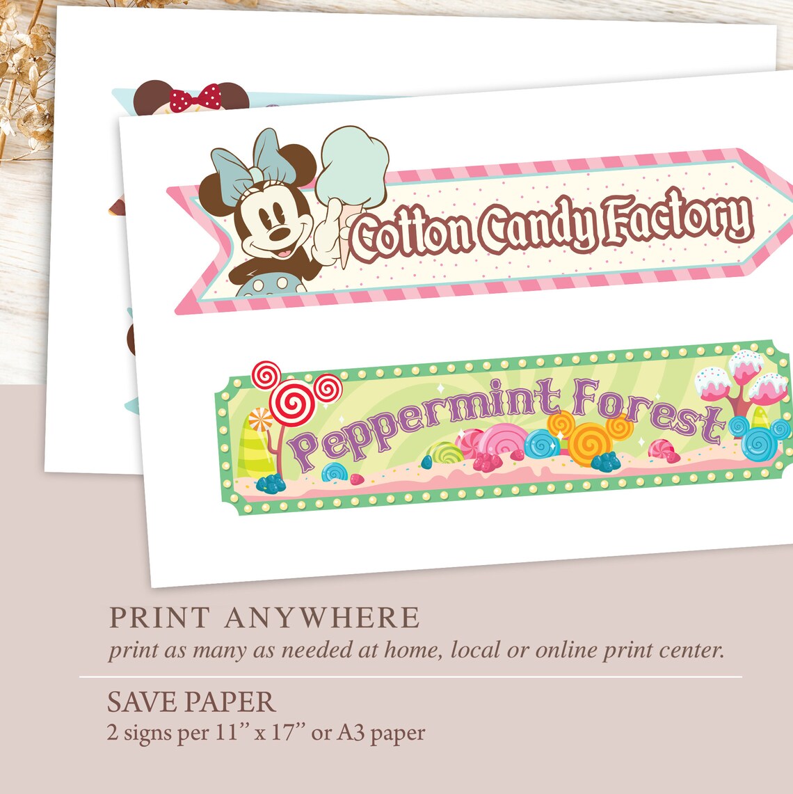 Mickey Candyland Party Directional Sign, Minnie Confectionery Birthday ...