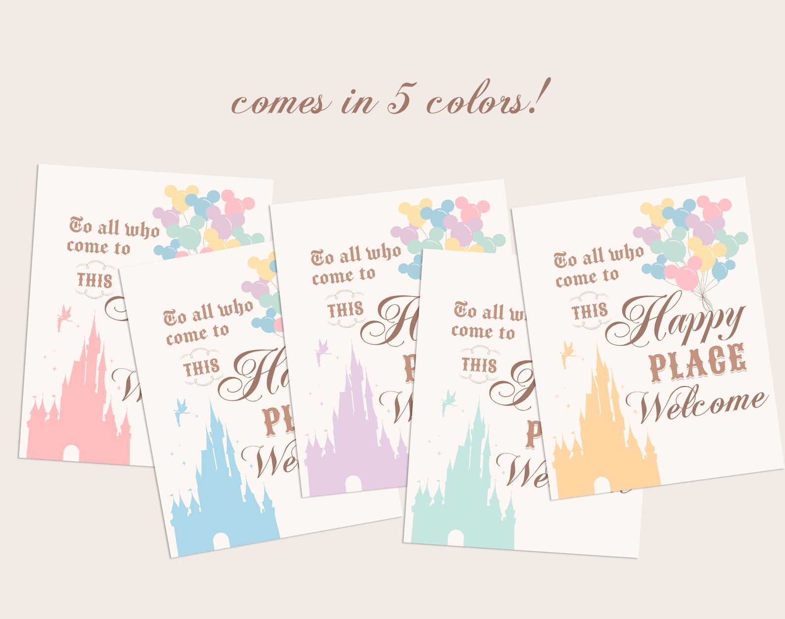 Printable Disneyland Welcome Sign, Mickey Birthday, Disneyland Party ...