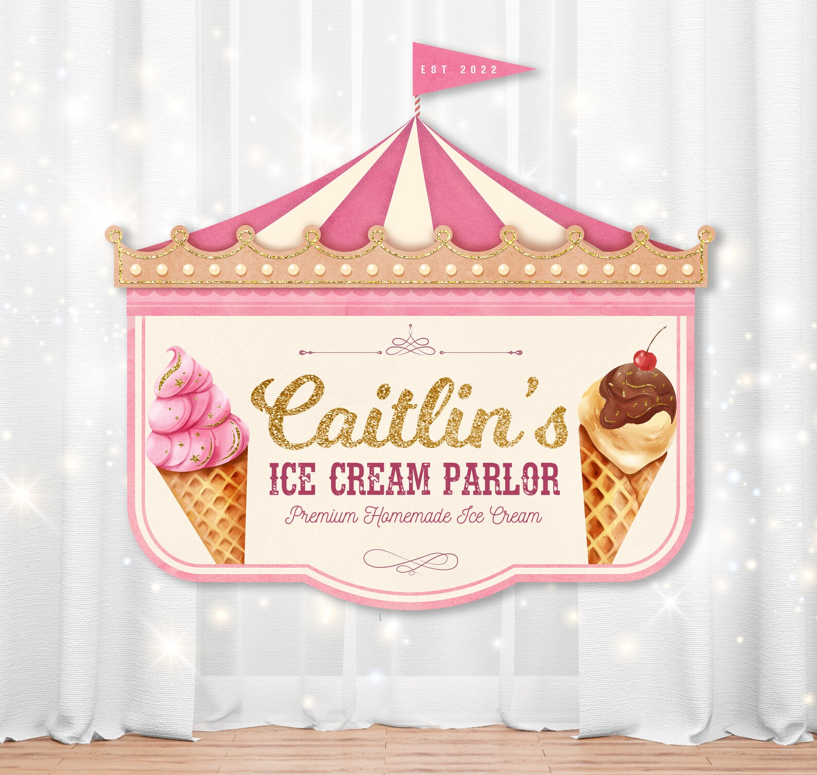 Printable Ice Cream Parlor Sticker Ice Cream Tub Label - Etsy