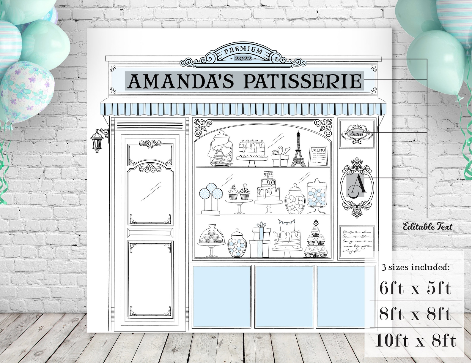 Patisserie Party Backdrop Bake Shop Backdrop Parisian Cafe - Etsy