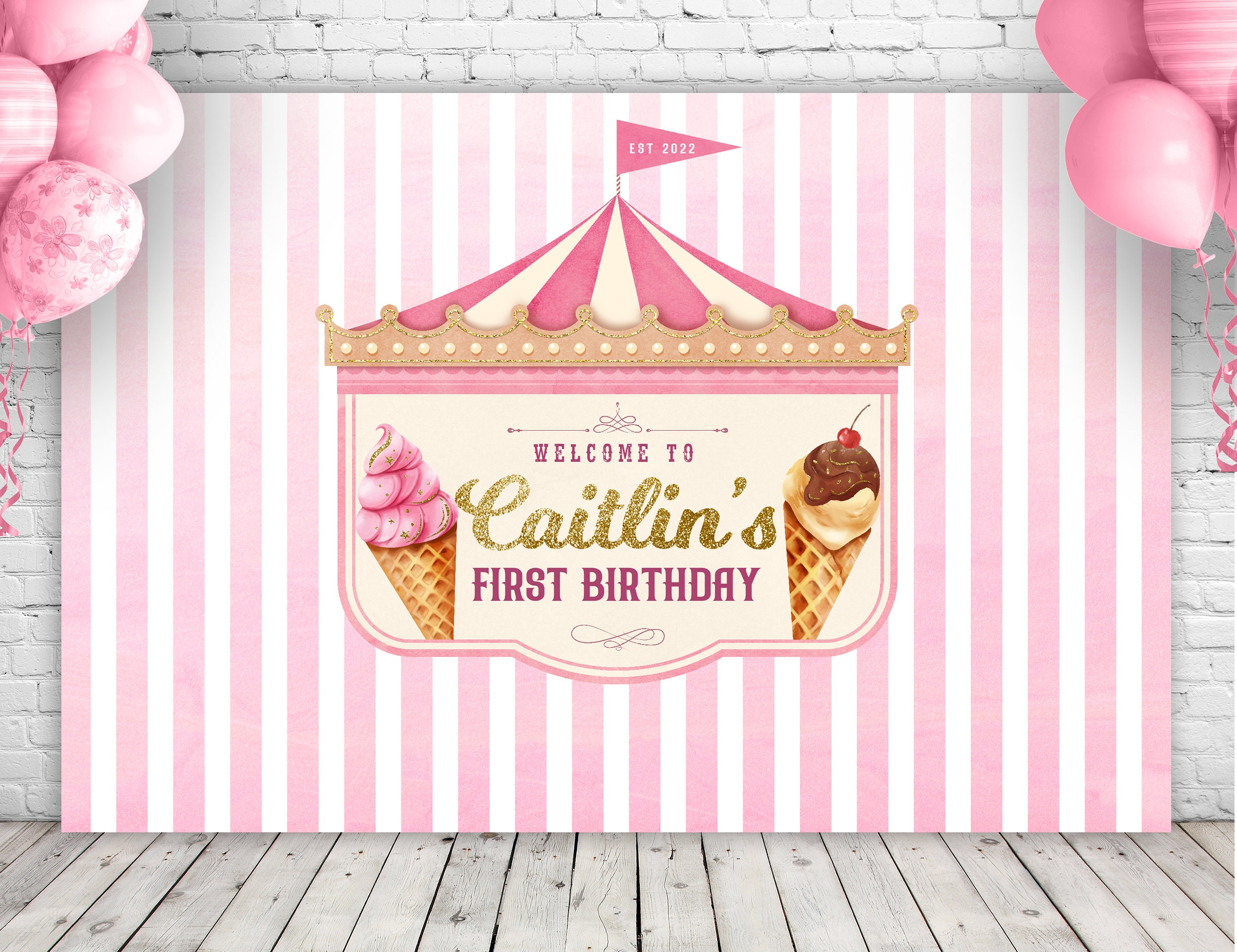 Ice Cream Party Backdrop Perfect for Any Ice Cream Theme - Etsy