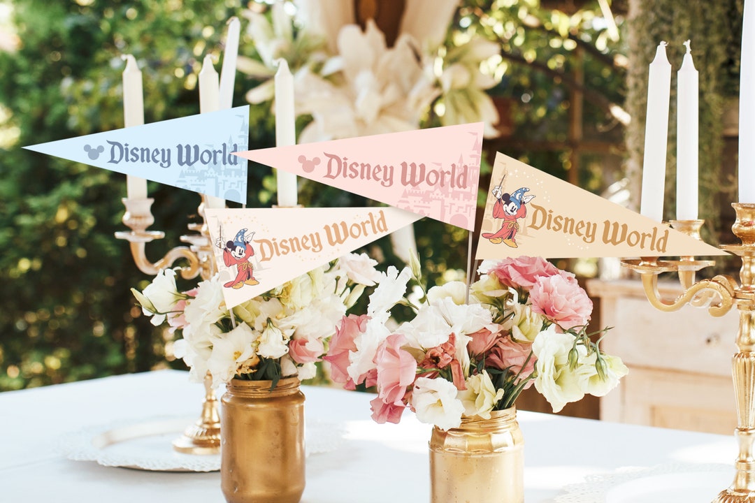 Printable Disney World Pennants, Disney World Banners, Mickey Birthday ...