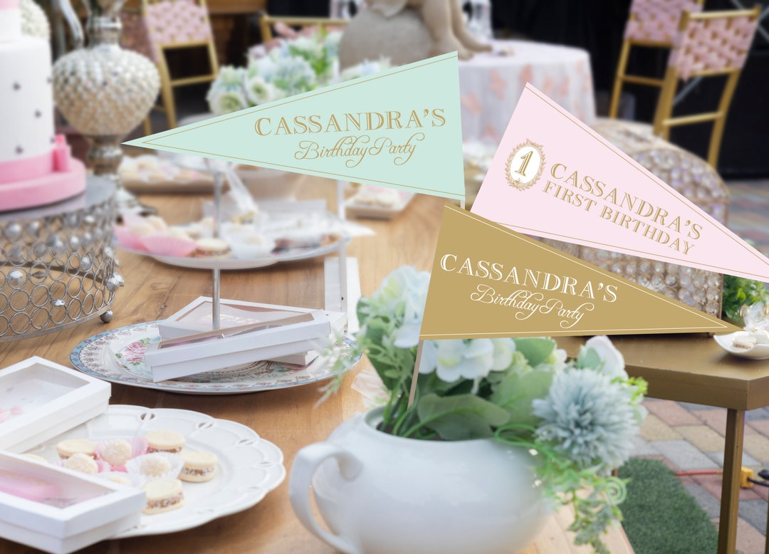 Editable French Cafe Party Pennant, Paris Cafe Birthday Party Decor ...