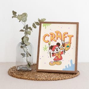 Mickey Craft Station Sign, Painter Party, Mickey Birthday, Disneyland ...