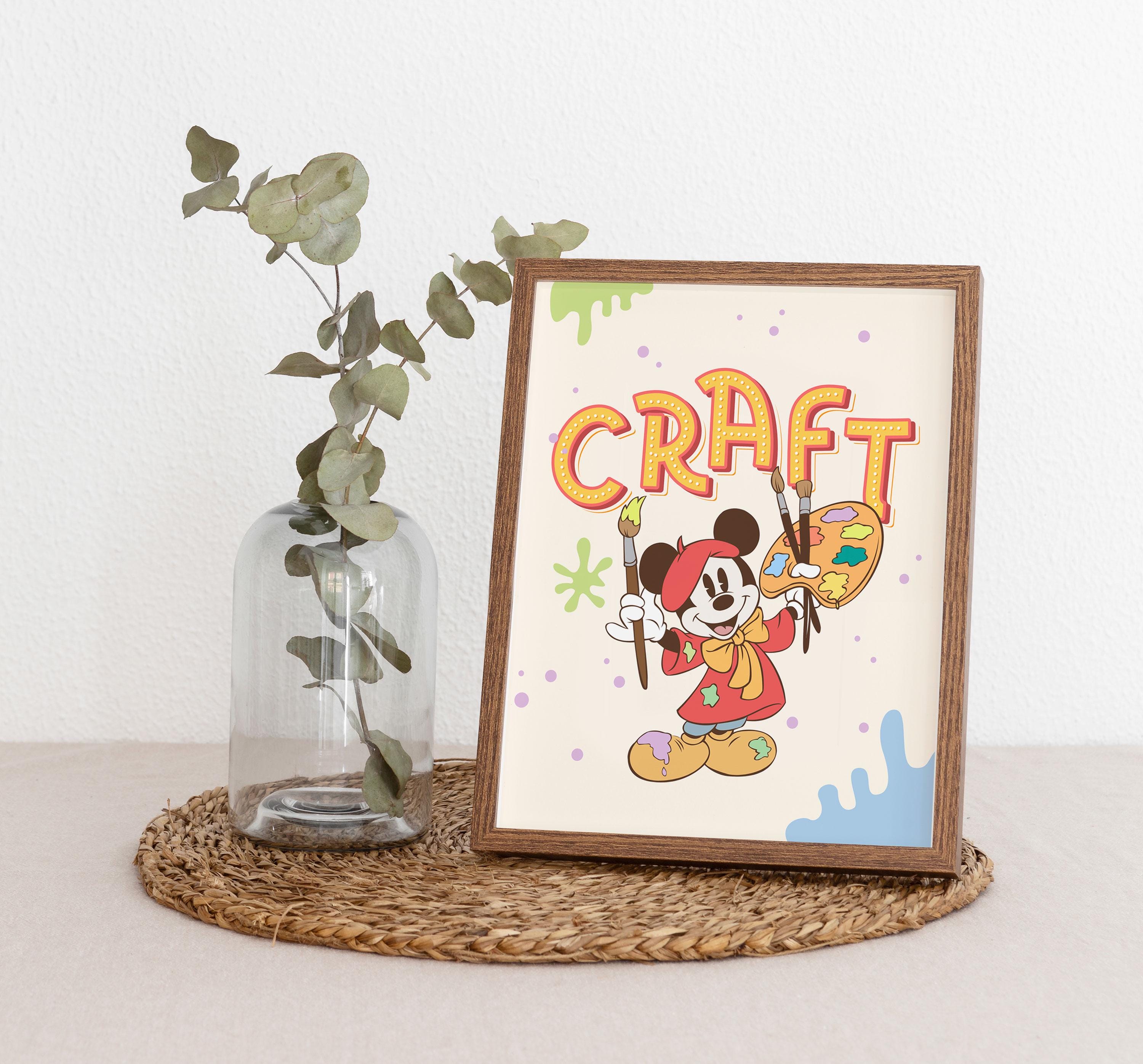 Mickey Craft Station Sign, Painter Party, Mickey Birthday, Disneyland ...