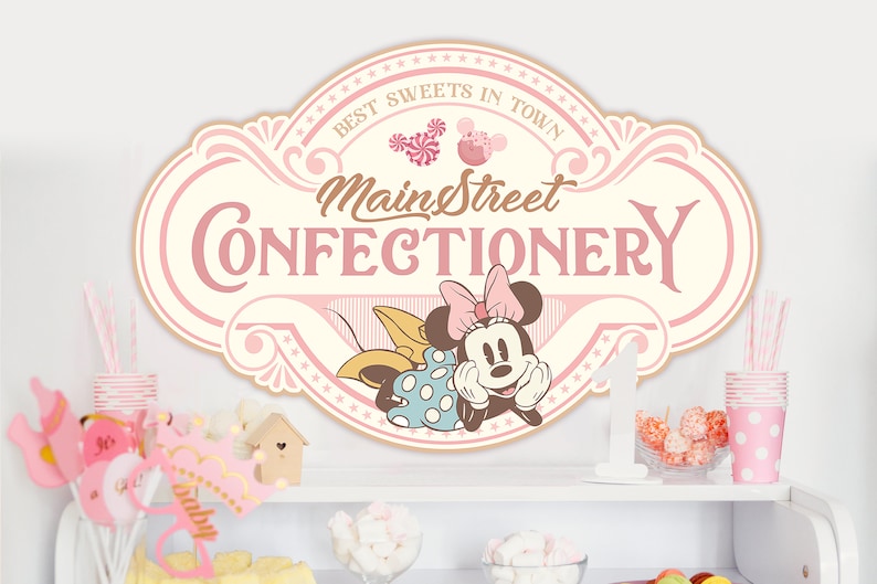 Minnie Confectionery Sign, Main Street Confectionery, Minnie Birthday ...