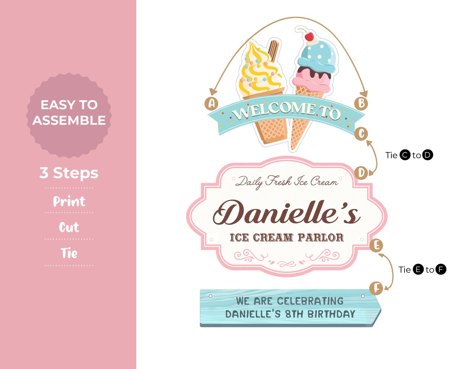 Printable Ice Cream Parlor Sign, Perfect for Any Ice Cream Theme ...